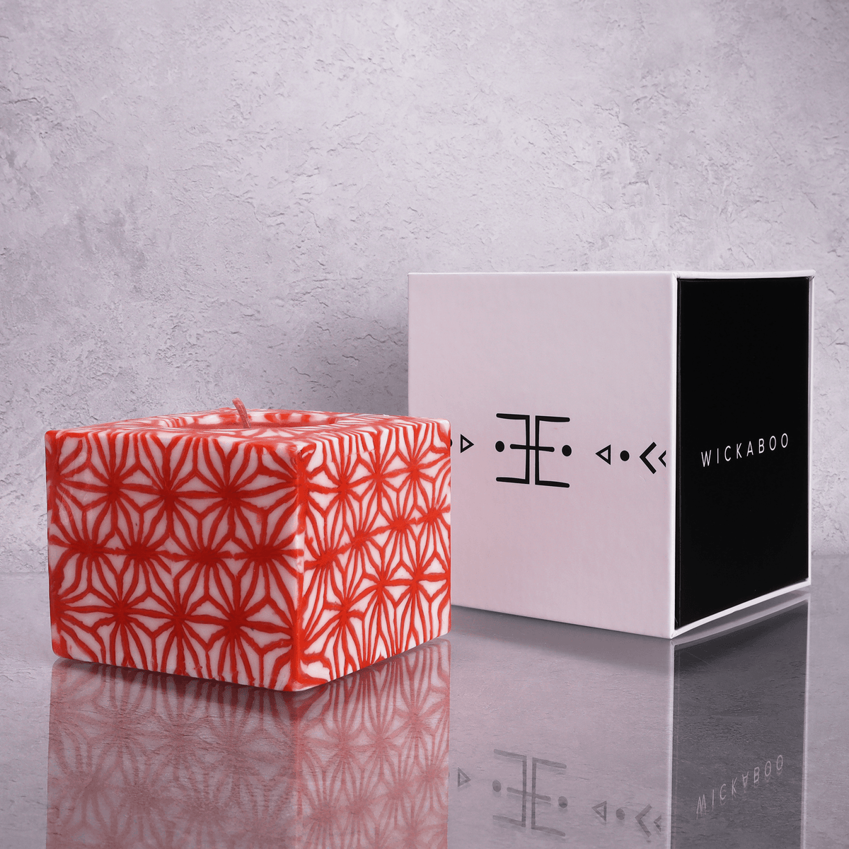 Red Web Cube Candle for 45+ Hours of Candle Burning