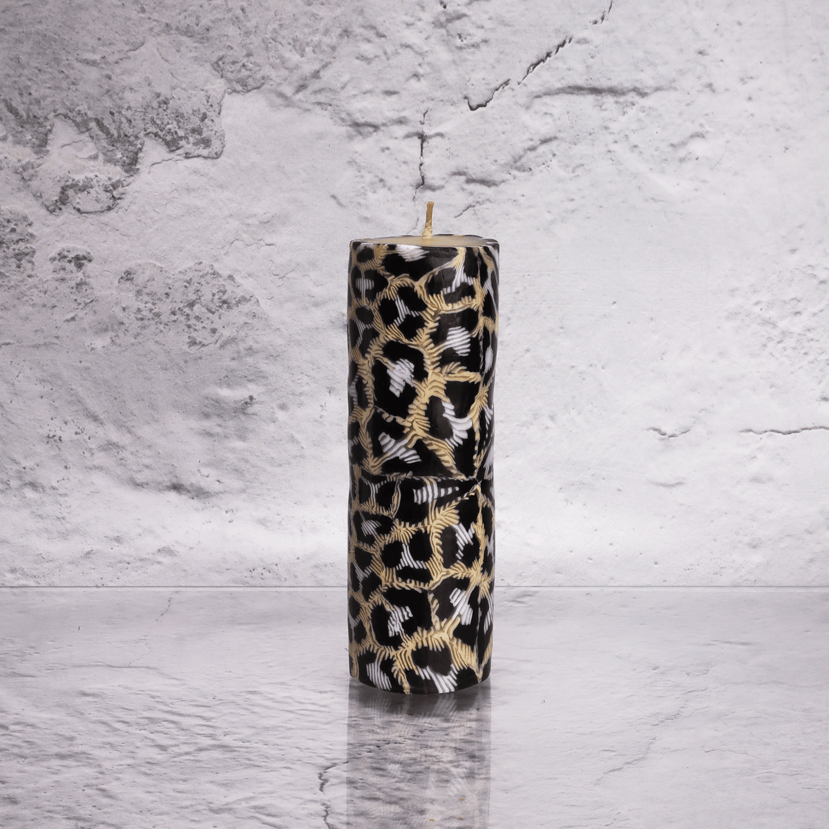 White Spot Leopard Pillar Candle, Best Unique, Handmade, 100% Natural